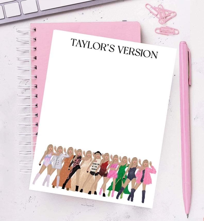 Taylor Inspired 'Taylor's Version' Notepad – The Mock Turtle Beaumaris
