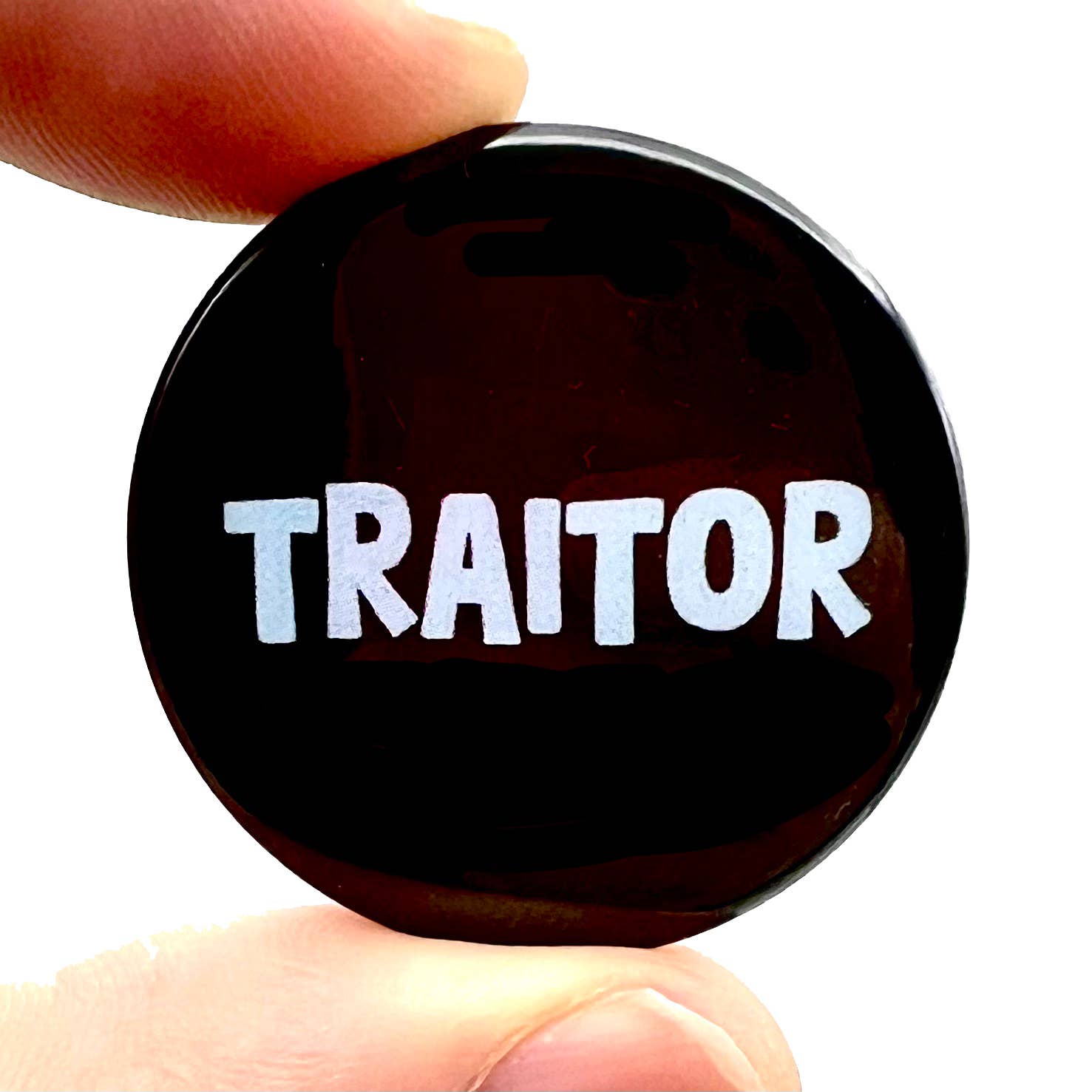 Traitors Button Pin Badge – The Mock Turtle Beaumaris