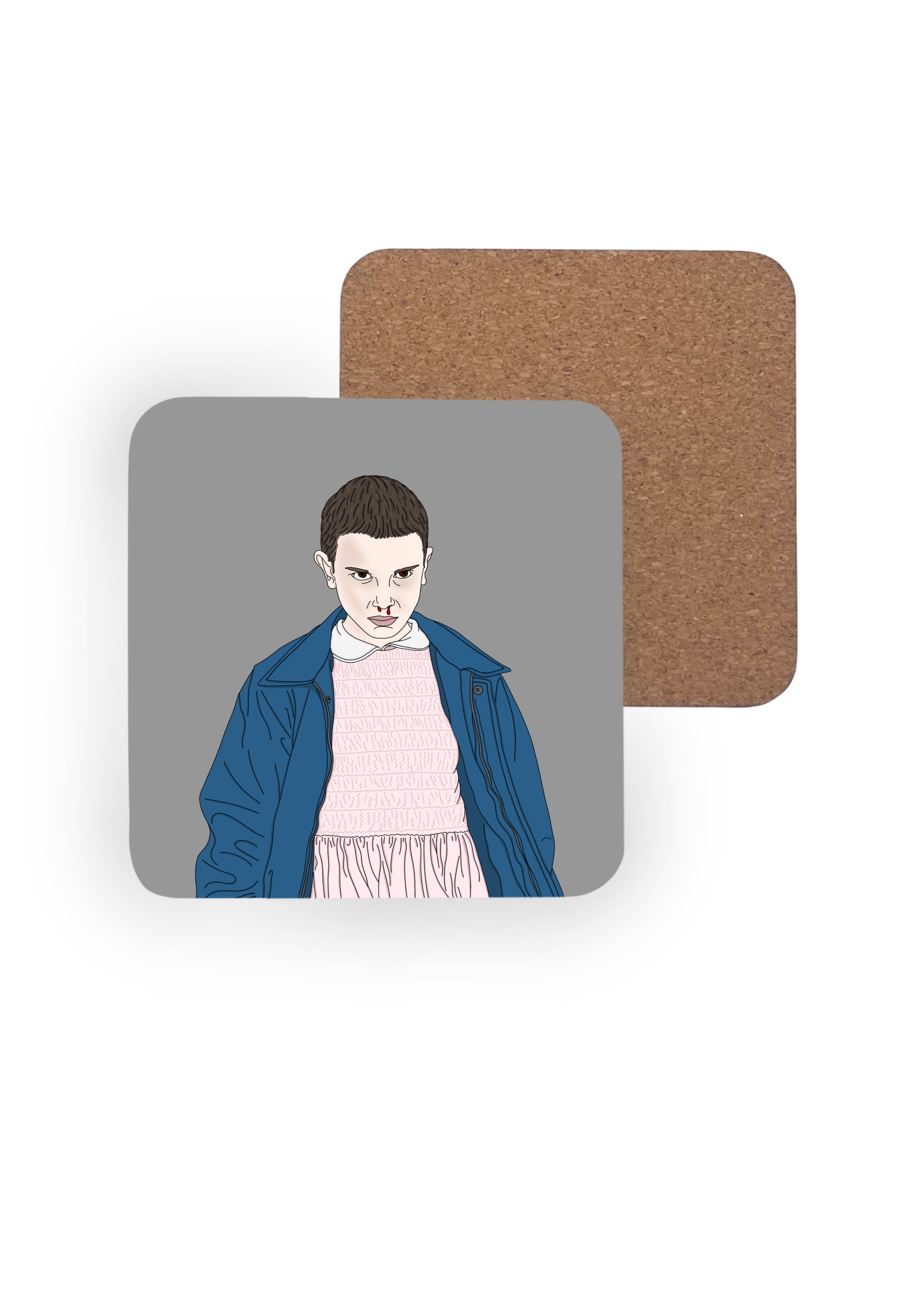 Eleven from Stranger Things Themed Illustrated Coaster – The Mock ...